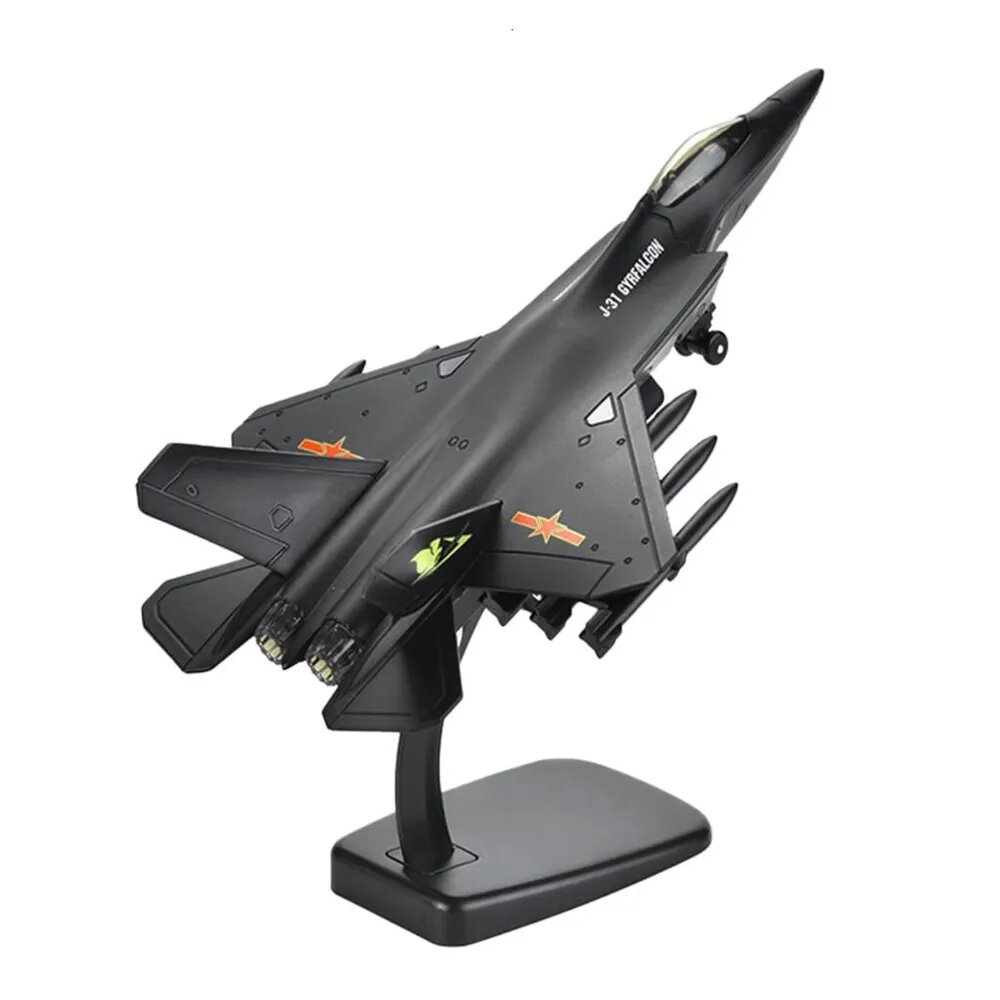 Игрушечный самолёт-каталка J-31, с подсветкой и звуком, Черный