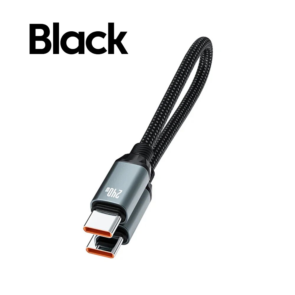 Кабель USB-C на USB-C 20 см, 240 Вт, для быстрой зарядки iPhone 15, 16, 17, Samsung, Huawei, Power Bank, короткий кабель для передачи данных