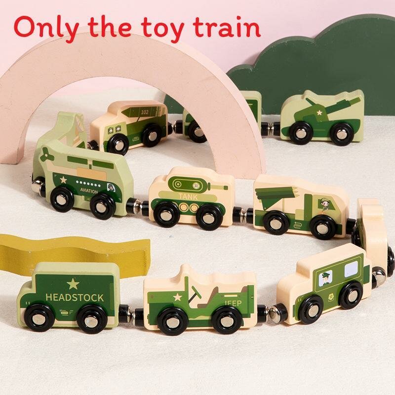 Montessori деревянная игрушка поезд-пазл животные для детей развитие когнитивных навыков и игры военные