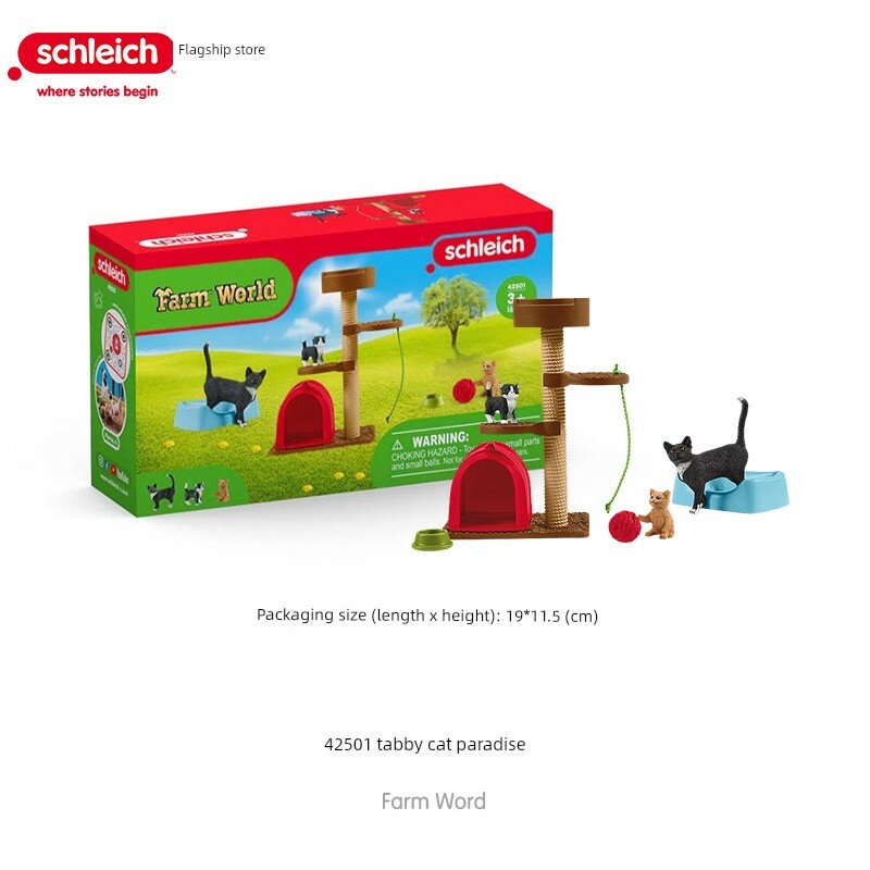 Schleich Набор игрушек: цветочный котенок в фермерском саду, с аксессуарами для творческих игр детей
