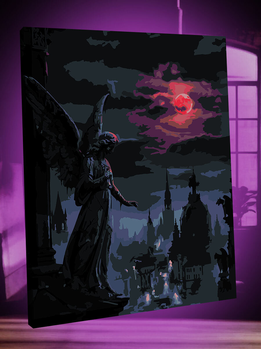 Картина по номерам Ангел и полнолуние