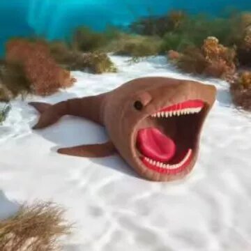 3D-печатная модель акулы с коричневым ртом, 14 см, коллекционная игрушка морского создания