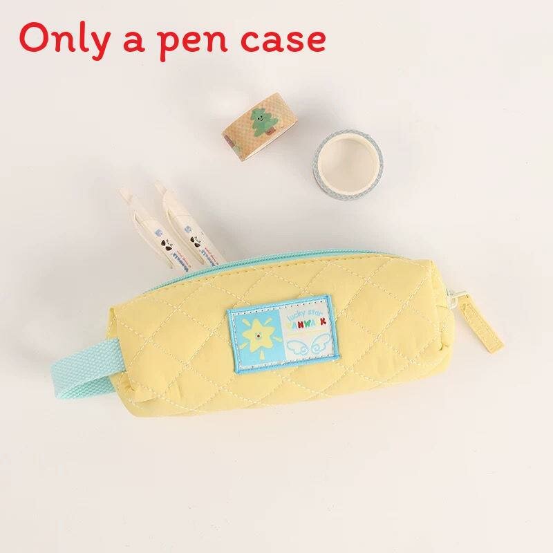 Pen holder cute and spacious with lightweight design for students and girls, yellow