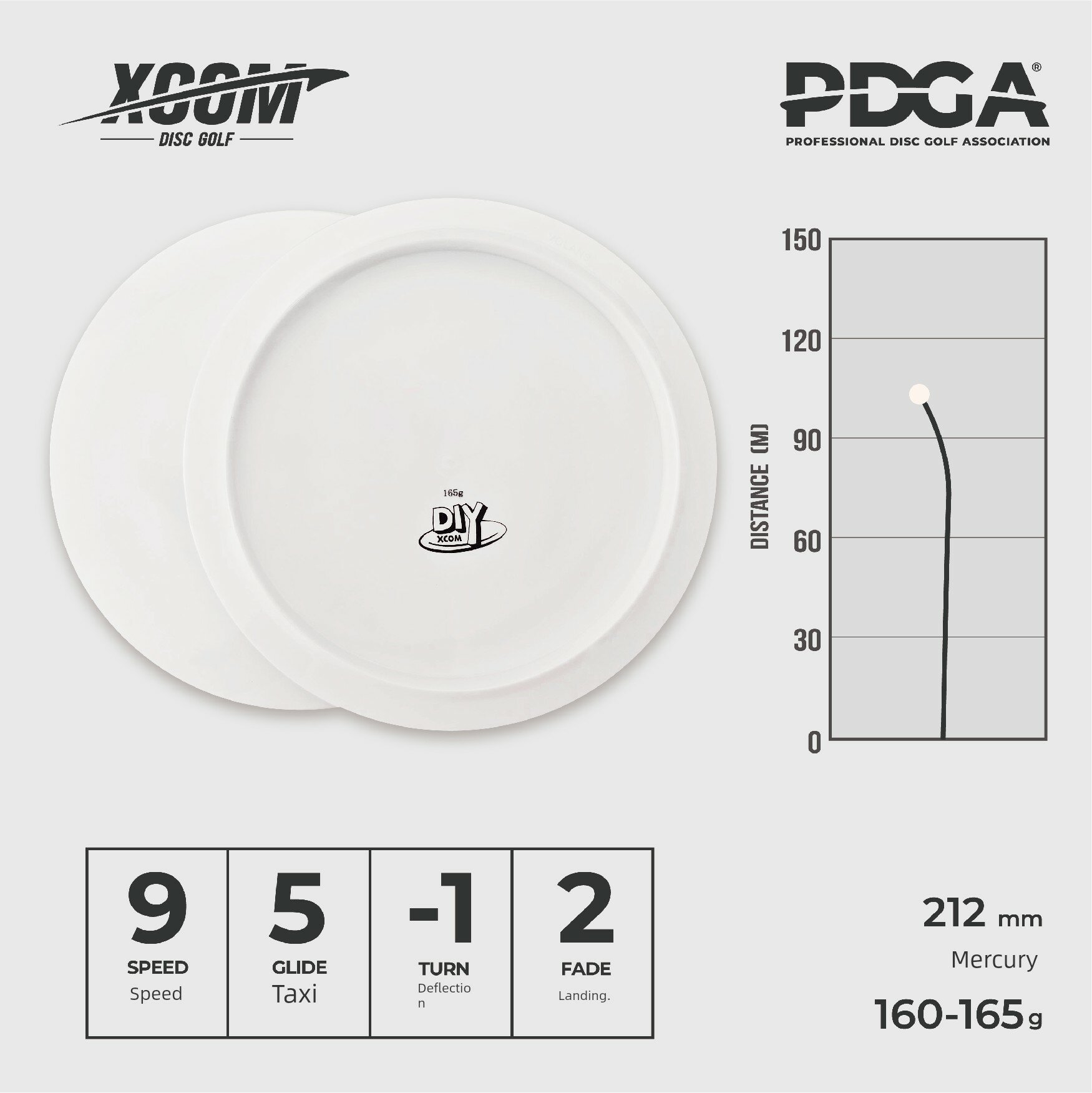 Голф-диск Water Mercury Distance Driver, 160-165 г, профессиональный соревновательный уровень, устойчивый полёт для