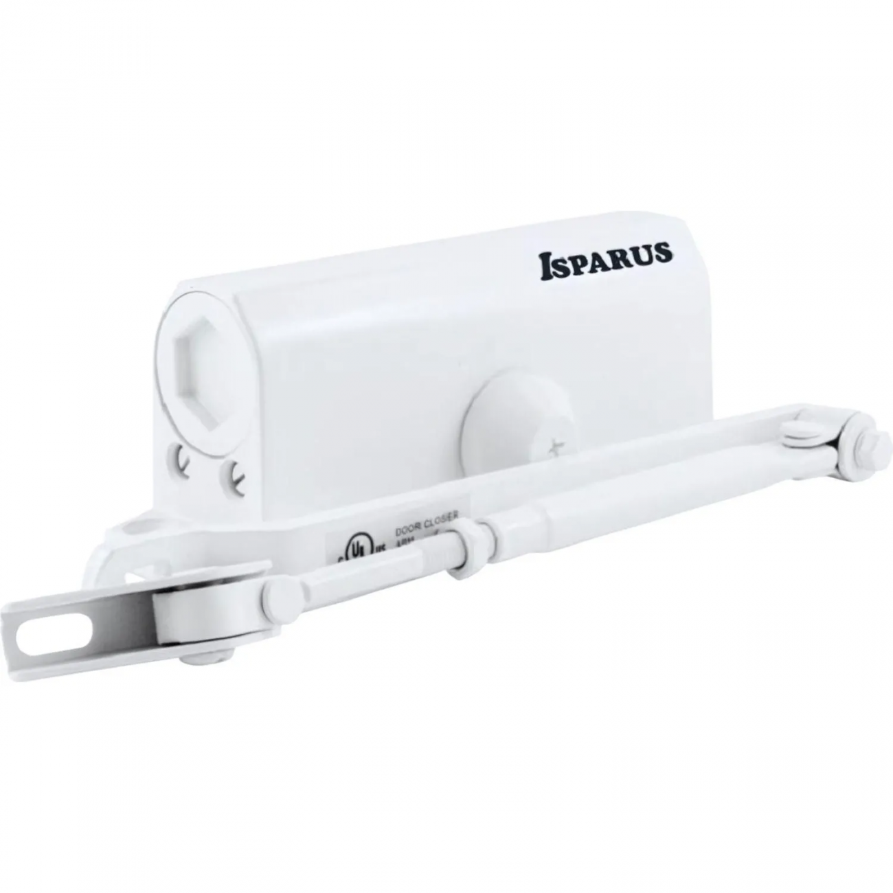 Доводчик дверной Isparus ISP 410, 15-60кг, белый 1331574 17196