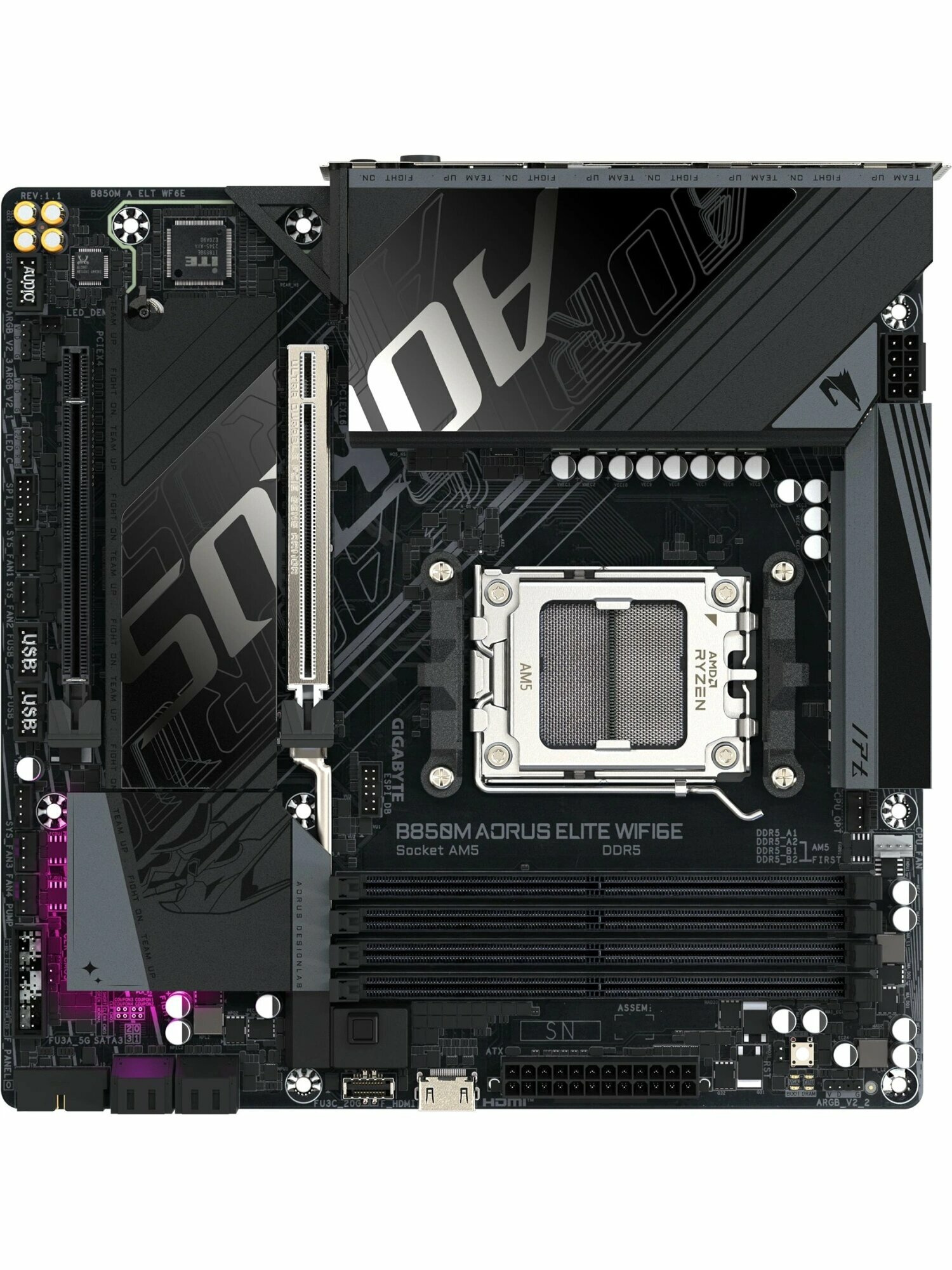 Материнская плата Gigabyte B850M AORUS ELITE WIFI6E, SocketAM5, AMD B850, mATX
