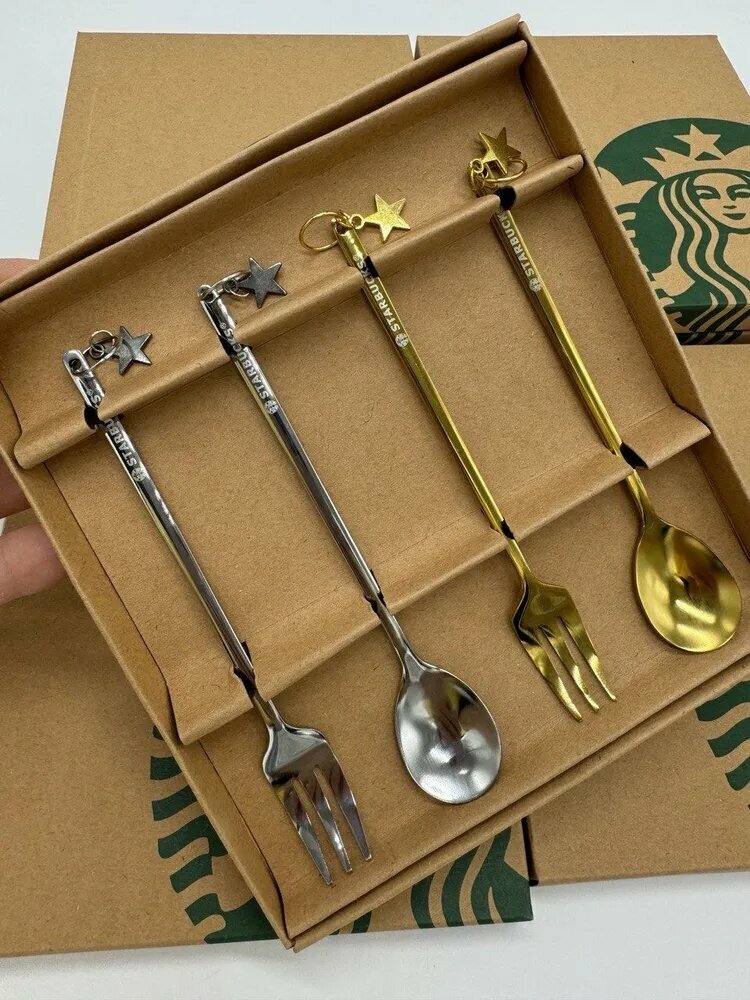 Starbucks Ложка кофейная 4 предм. золотой, бронза