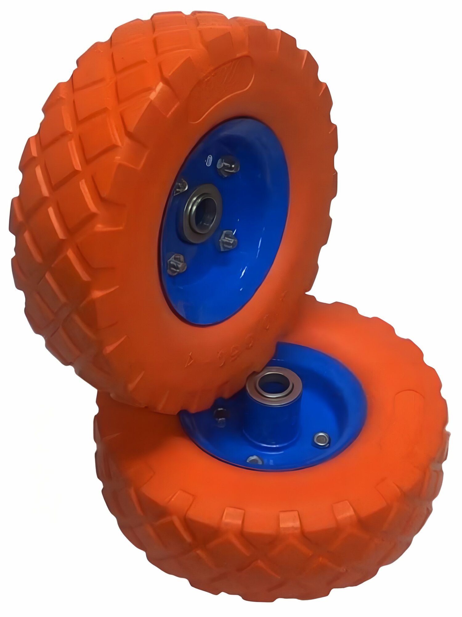 Колесо для тачки полиуретан PU, 4.1/3.5-4, не симметричная ступица, втулка D20 мм, МП