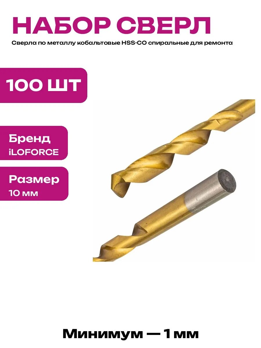 Сверла по металлу HSS-CO спиральные в кейсе для инструментов