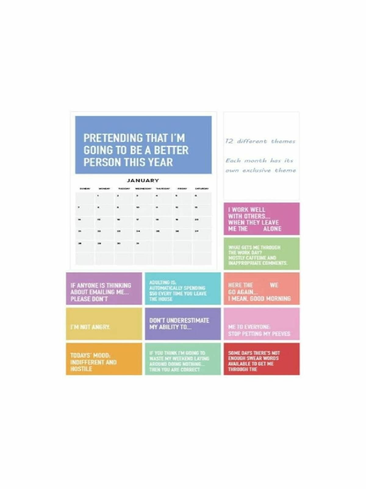 (2 шт.) Ежедневный сетчатый персональный блокнот, настенный календарь