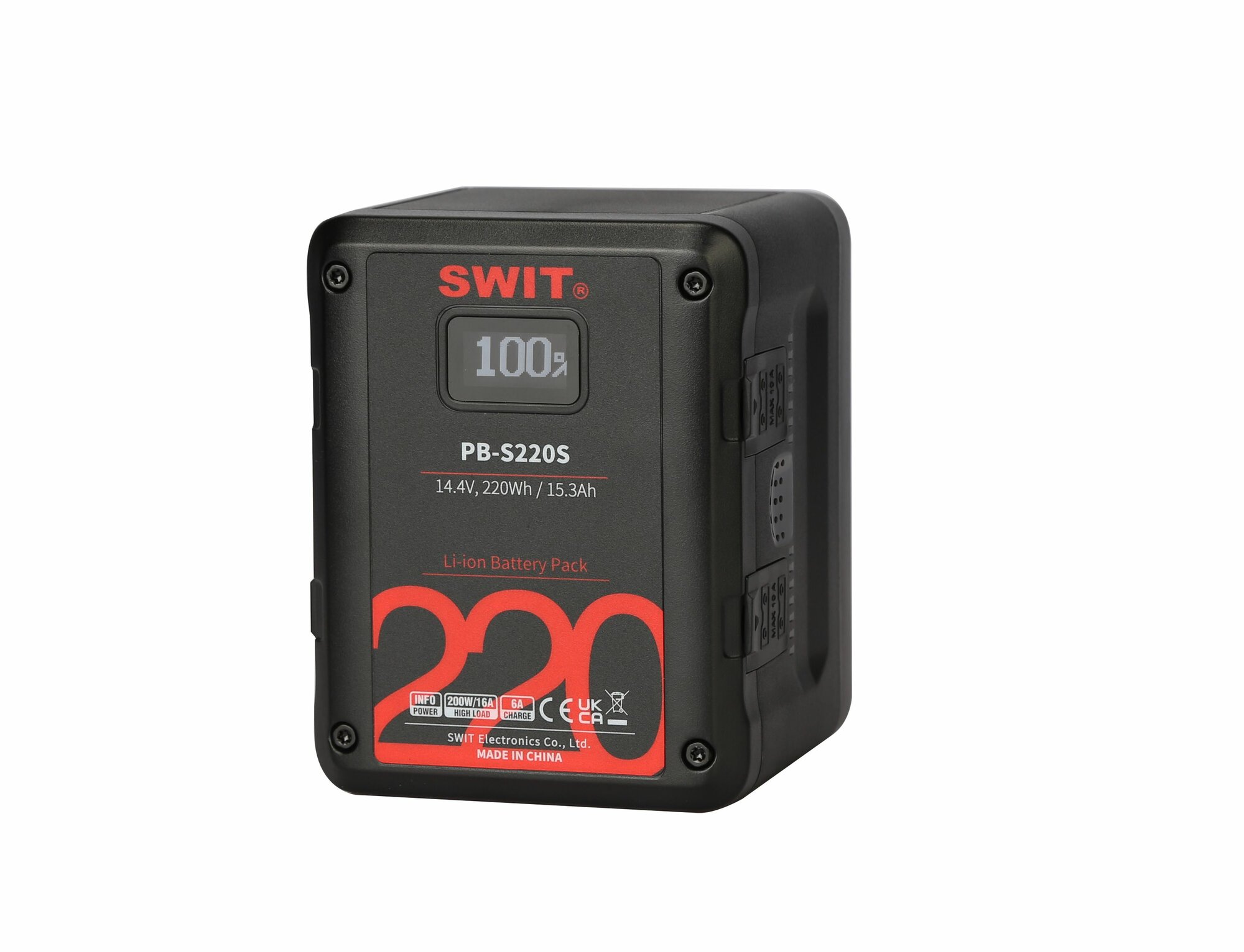 SWIT PB-S220S Аккумуляторная батарея PB-S220S V-Mount для кинокамер 220 Втч разъемы D-Tap, USB-A