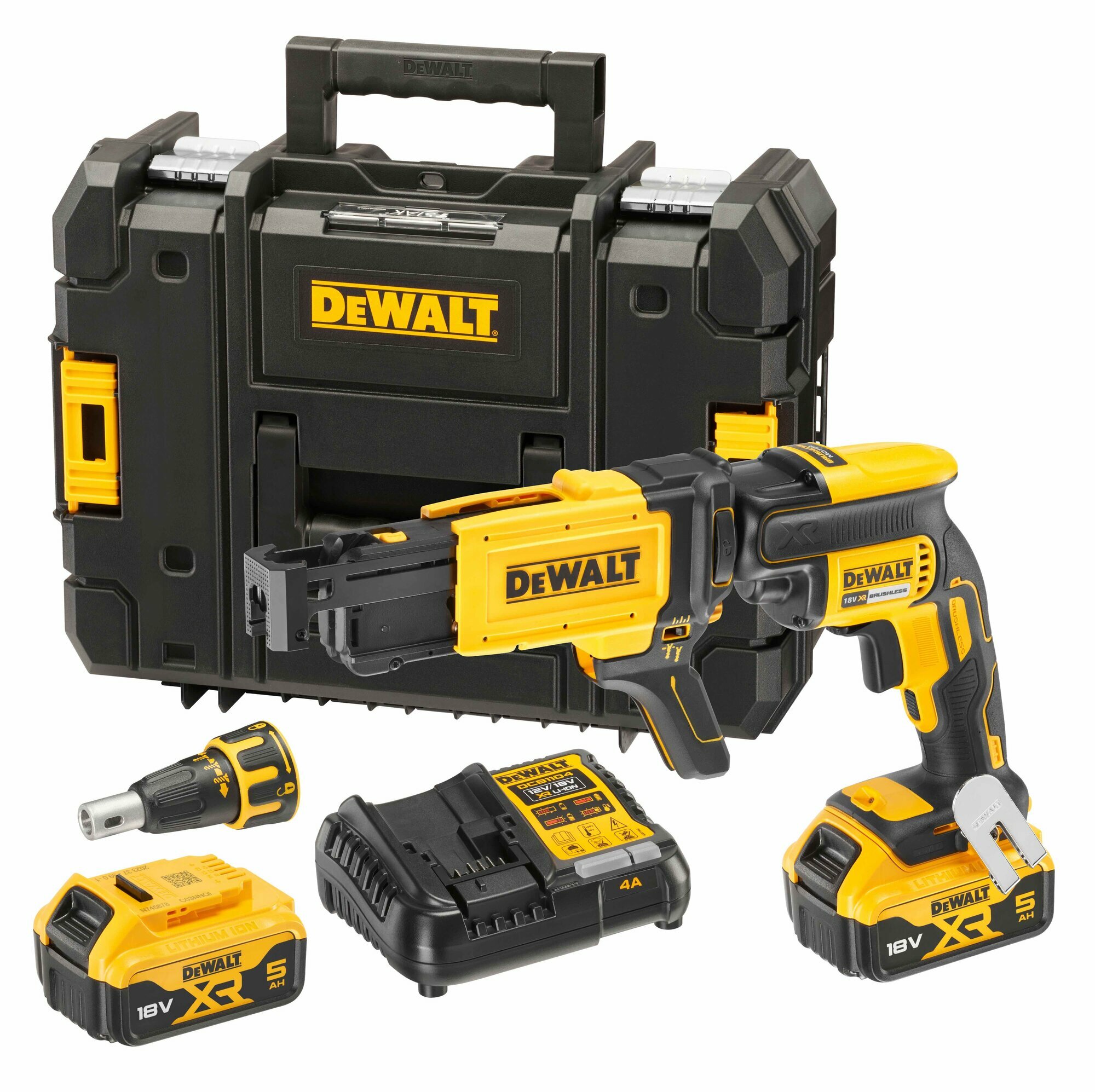 Dewalt Аккумуляторный ленточный шуруповерт DCF620P2K, 18 В, 30 Нм, 4400 об/мин, с 2 АКБ 5 Ач и ЗУ, в кейсе TSTAK () DCF620P2K-QW