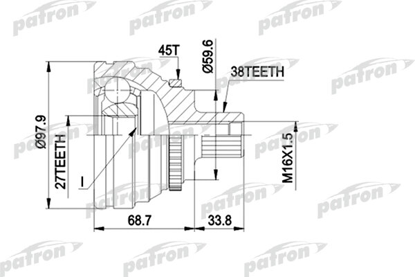 ШРУС наружн к-кт 38x59.5x27 ABS:45T AUDI: A6 2.5-4