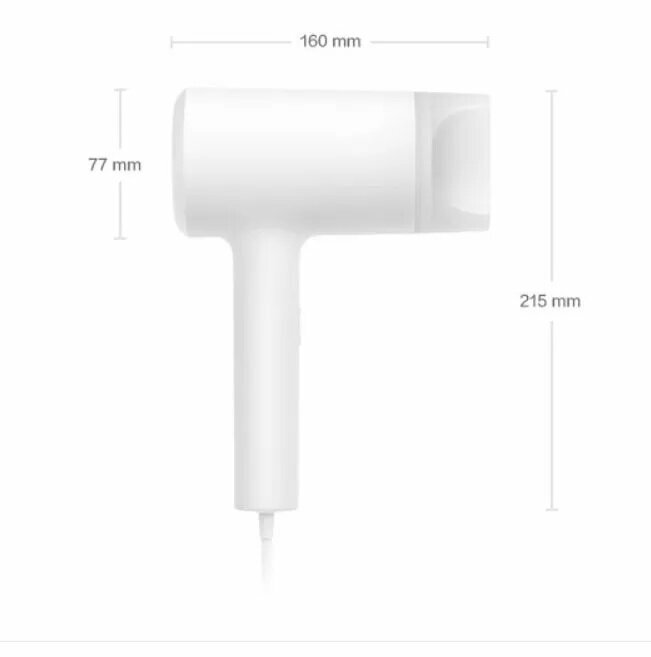 Xiaomi Фен для волос Mi Ionic Hair Dryer H300 1600 Вт, скоростей 2, белый