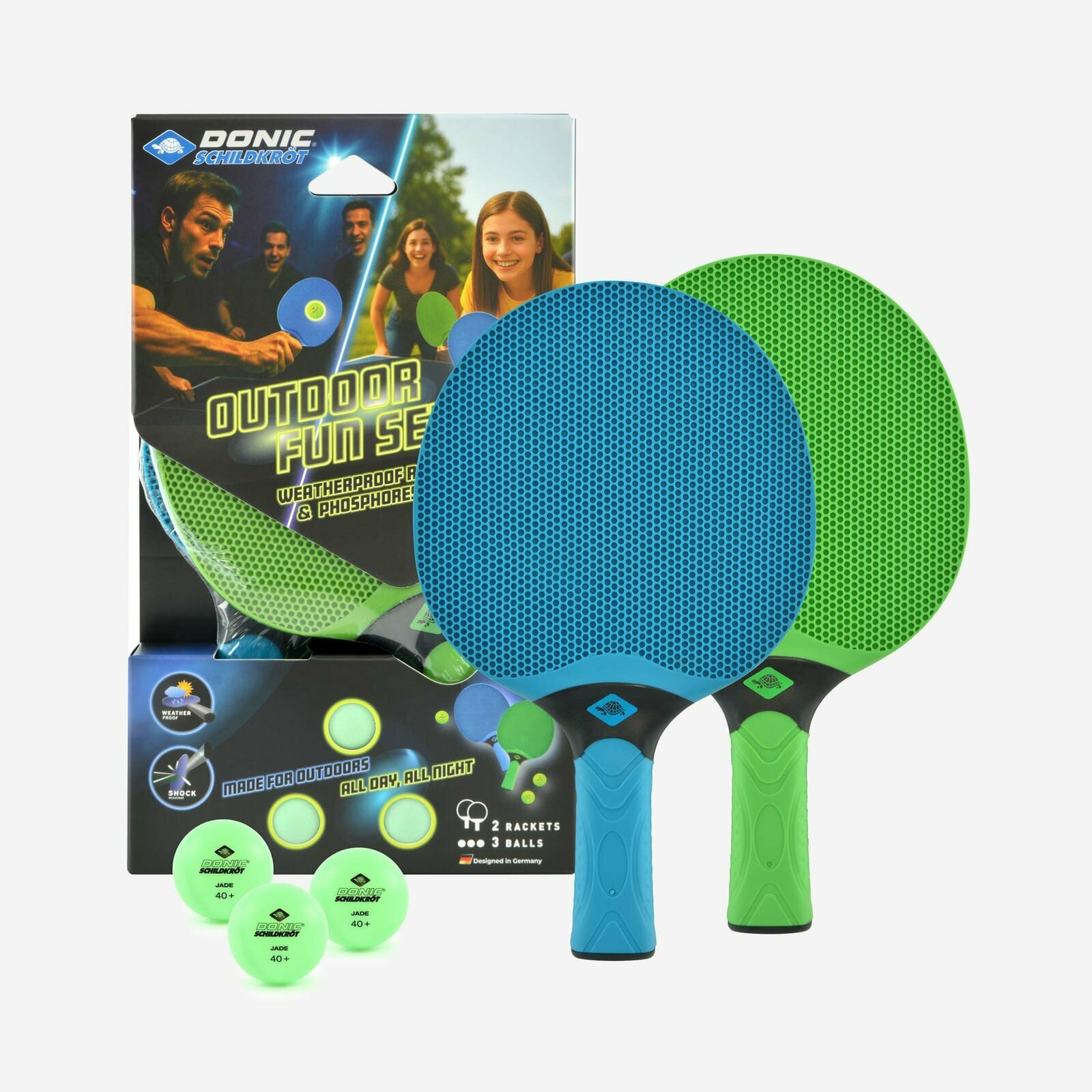DECATHLON Набор для настольного тенниса DECATHLON, Вогнутая, 2 ракетки, 3 мяча