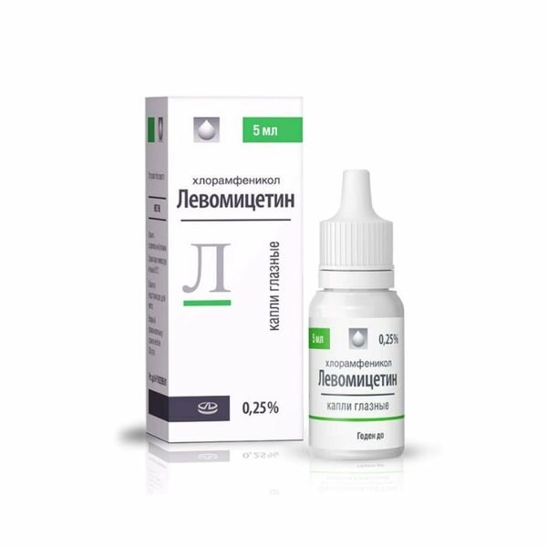 Левомицетин капли глазные 0,25% 5мл