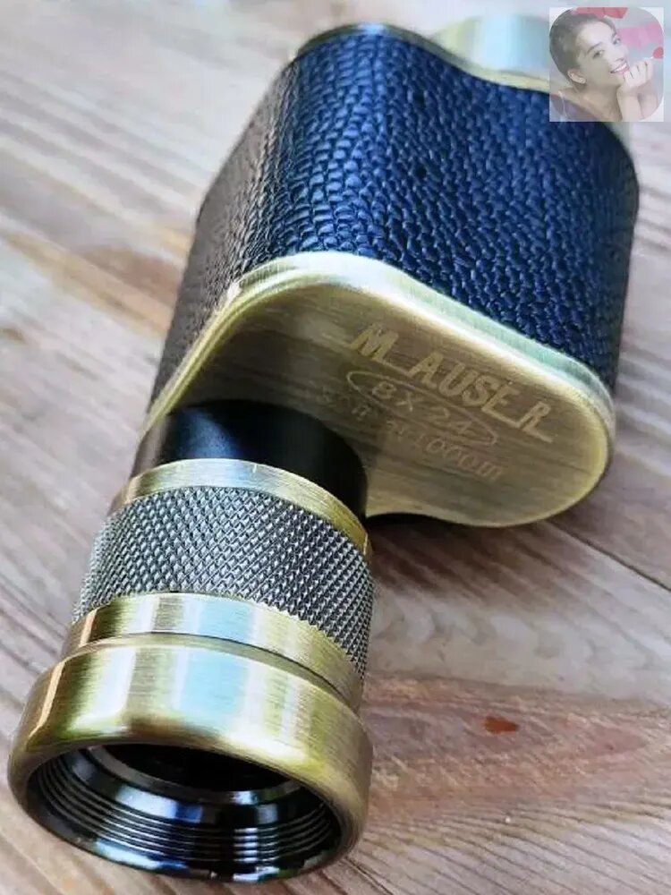 Монокуляр Mauser 8x24, увеличение 8x, диаметр объектива 24 мм, призма ROOF BAK-4, бронзовый цвет, с чехлом