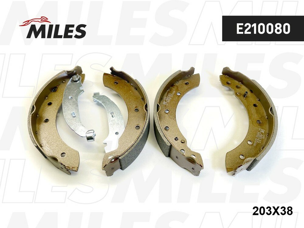 Колодки тормозные барабанные MILES E210080 Renault Logan, Sandero, Peugeot 206 203х38 тормозная система Lucas