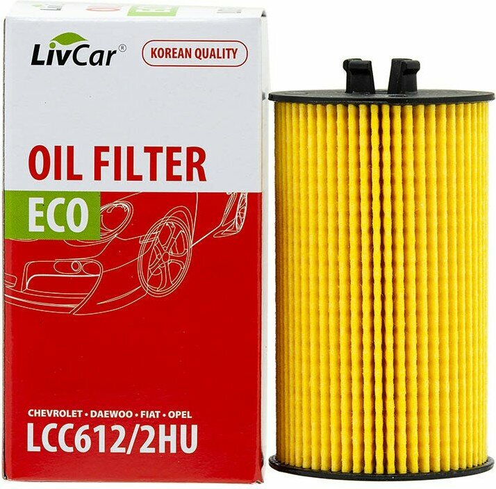 Фильтр масляный LIVCAR LCC612/2HU Chevrolet Aveo I, II V-1,2 1,4 1,6 1,8, Cruze V-1,6 1,8