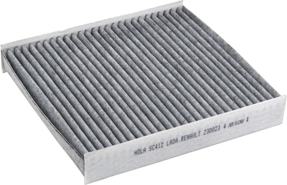 Фильтр салона HOLA SC412 Lada Vesta, X-Ray Renault Logan, Stepway II, Duster II, Arkana, Kaptur, Clio IV, V Nissan Juke 19-, угольный