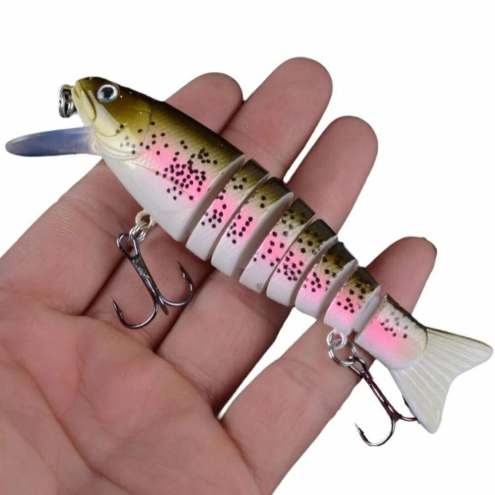 Воблер свимбейт тонущий до 2.5 м. (10см, 20г.) составник 8 сегментов Swimbait с лопаткой для спиннинга и троллинга. Для рыбалки на щуку окуня судака