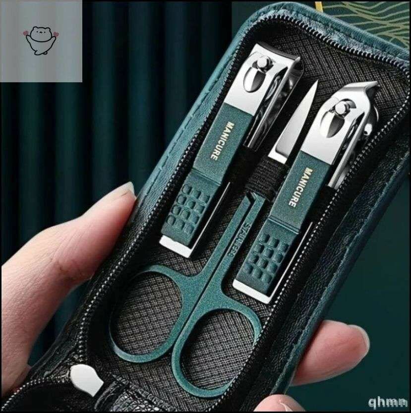 6-предметный набор ножниц для ногтей из нержавеющей стали, инструменты ухода за ногтями с ушной щеткой, за , в комплекте с портативным футляром