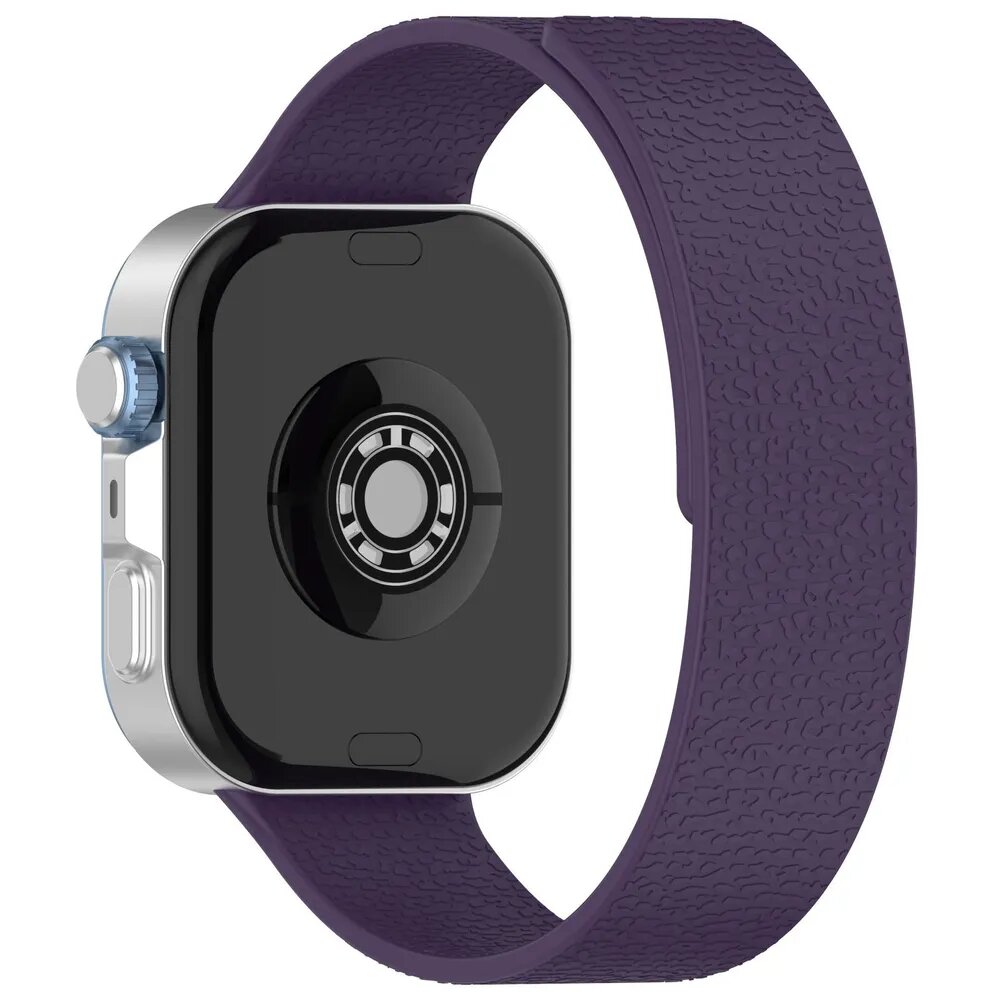 Силиконовый ремешок, совместимый с Huawei Watch Fit 3/Fit 4/Fit 4 Pro, с текстурой кожи личи, мягким магнитным креплением и регулируемым размером.