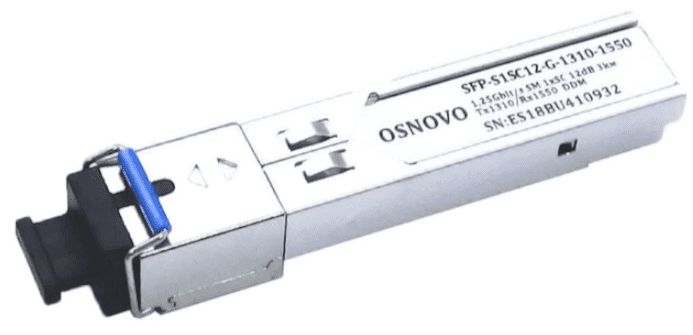Трансивер SFP Osnovo SFP-S1SC12-G-1310-1550 до 3км, Tx:1310/Rx:1550, DDM