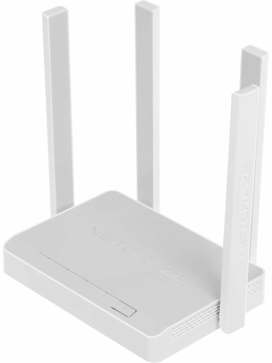 Wi-Fi роутер Keenetic Netcraze NC-1913 Viva AC1200, двухдиапазонный 2.4/5 ГГц, Wi-Fi 5/6, 4xWAN/LAN 1000 Мбит/с, USB, Mesh, белый