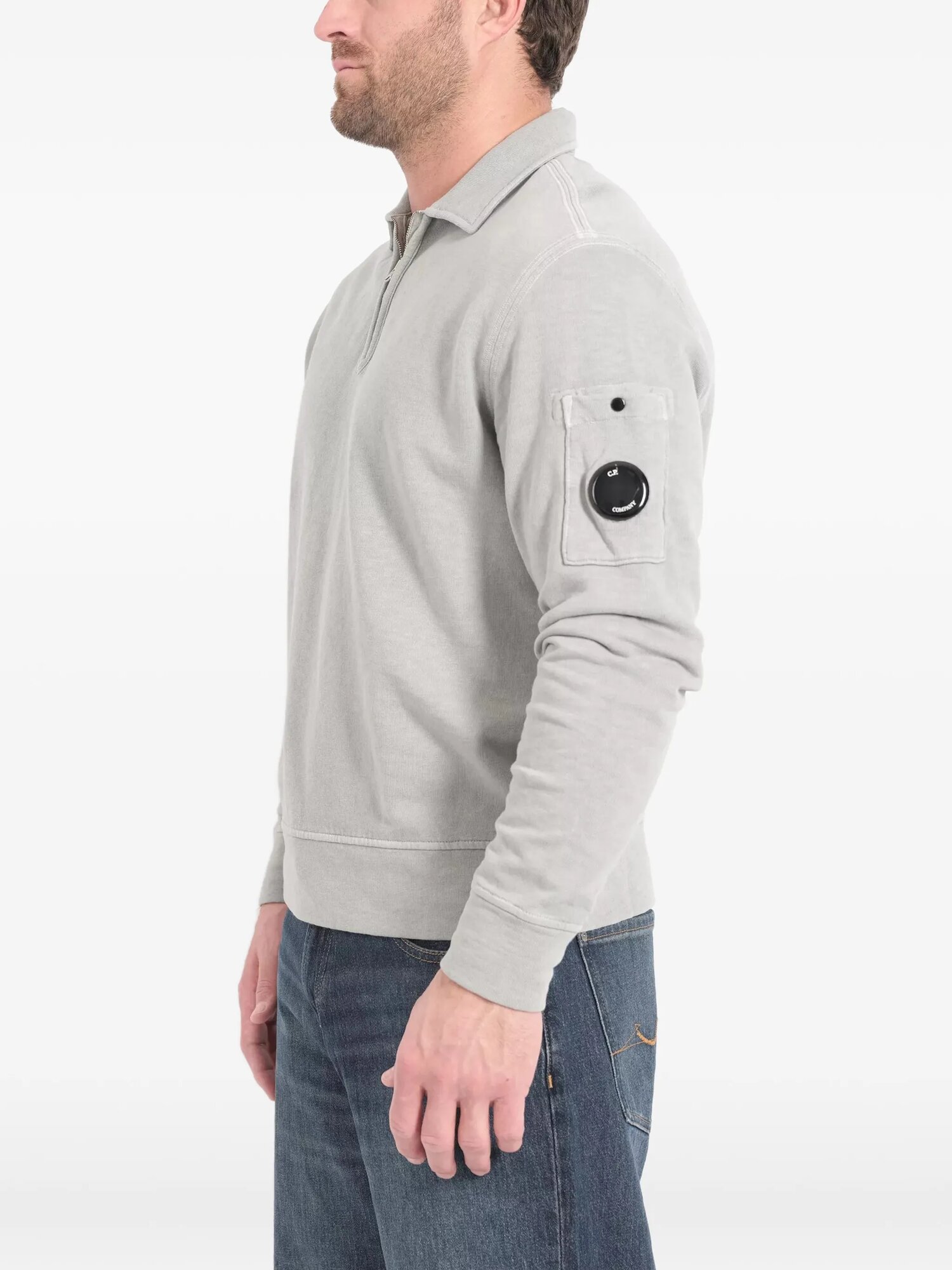 Толстовка C.P. COMPANY Zip polo sweatshirt, размер L, , grey — фото 1