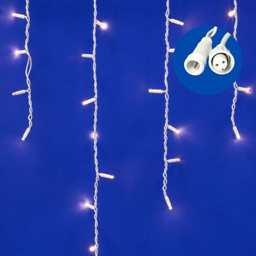 Бахрома светодиодная с эффектом мерцания Uniel ULD-B3010-200-TWK WARMWHITE IP67 3м. Соединяемая. 200 светодиодов. Теплый белый свет. Провод белый, UL-00001365