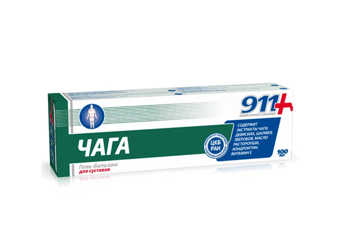 911 гель-бальзам Чага для суставов 100мл N1 туба
