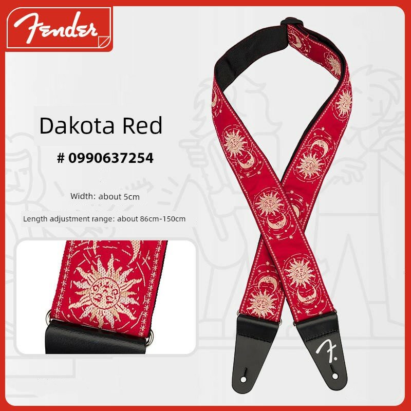 Сумка для гитары Fender Vintage Sun and Moon Pattern для электрической акустической бас-гитары - Красный, Канадское