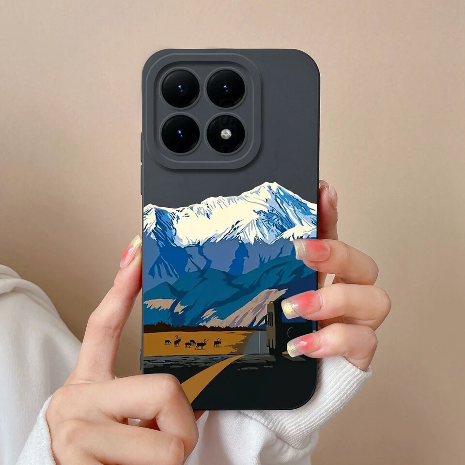 Чехол для Xiaomi 15T Pro, черный, горы, TYB233