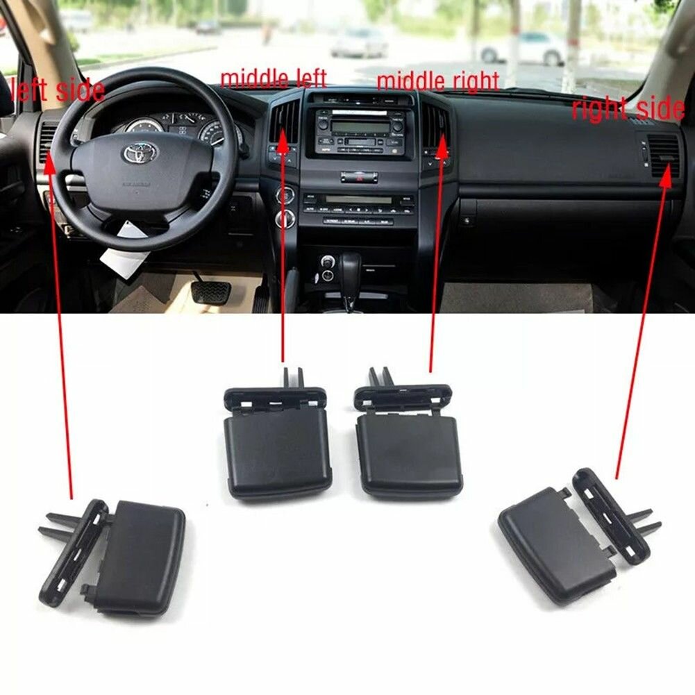 OZ-COCE зажим для вентиляционного отверстия кондиционера A/C для Toyota Land Cruiser LC200/FJ200 2008-2017 черный