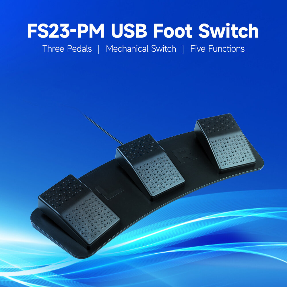 FS23-PM USB тройной ножной переключатель многофункциональный настраиваемый ножной механический переключатель для получения изображений управления музыкальными играми