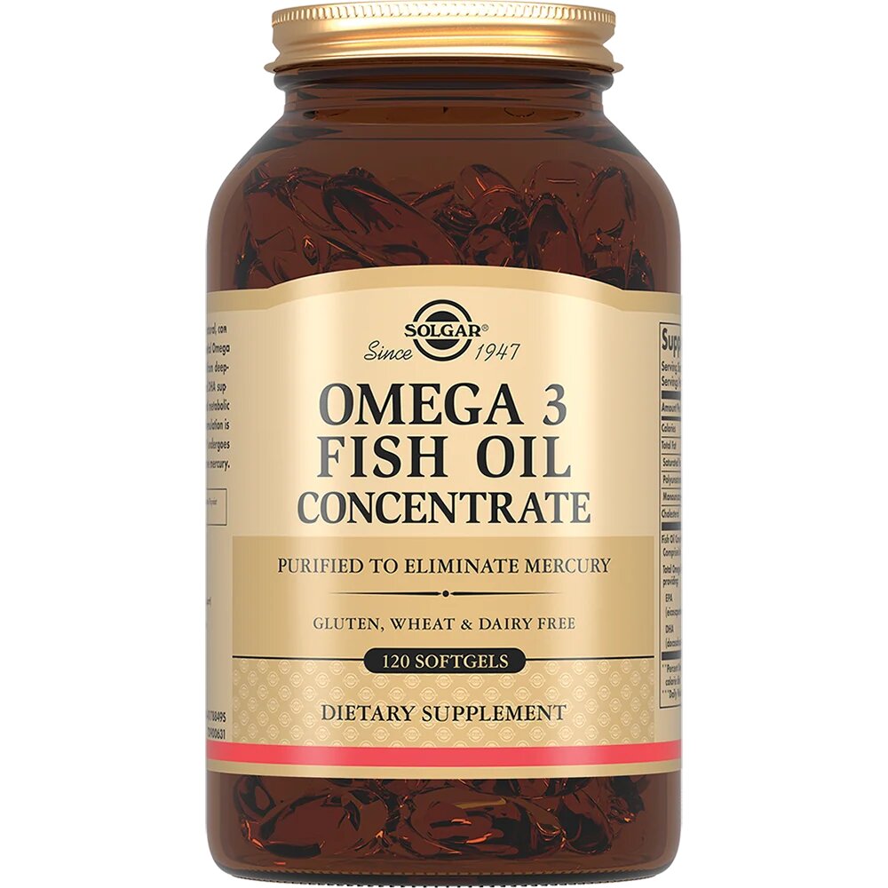 БАД Solgar Капсулы "Концентрат рыбьего жира Омега-3", 120 шт. Omega-3 Fish Oil Concentrate