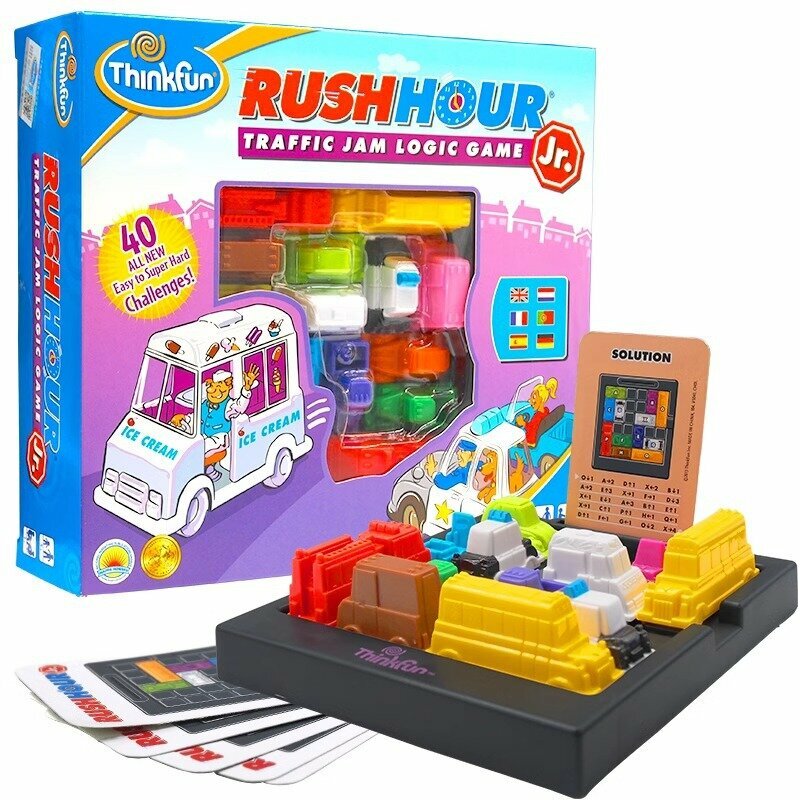 ThinkFun Traffic Jam Junior Edition 40 уровней образовательная головоломка настольная игра для детей, веселая семейная