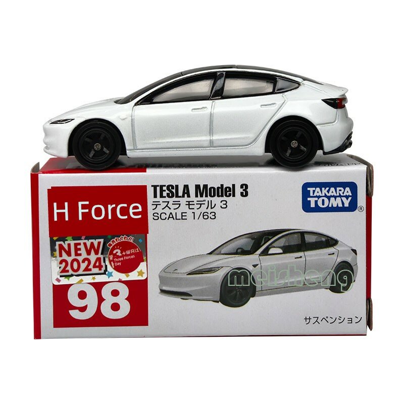 TOMY Multicar Сплавовой Литой Автомобильный Модель Tesla Model 3, Коллекционная Модель 1:64, Длина 7 см