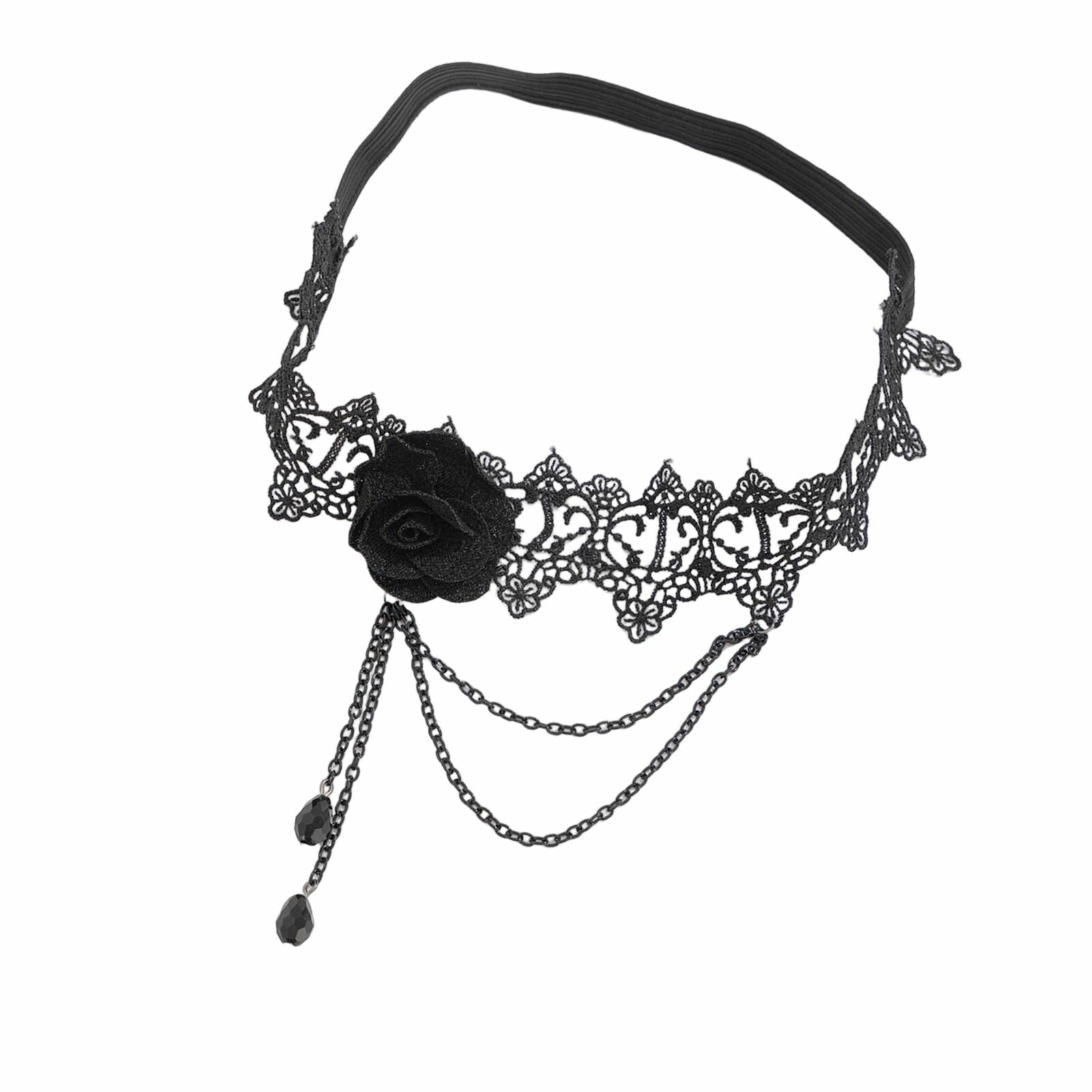 Женский эластичный пояс для бедра с цепью и кружевом в виде розы