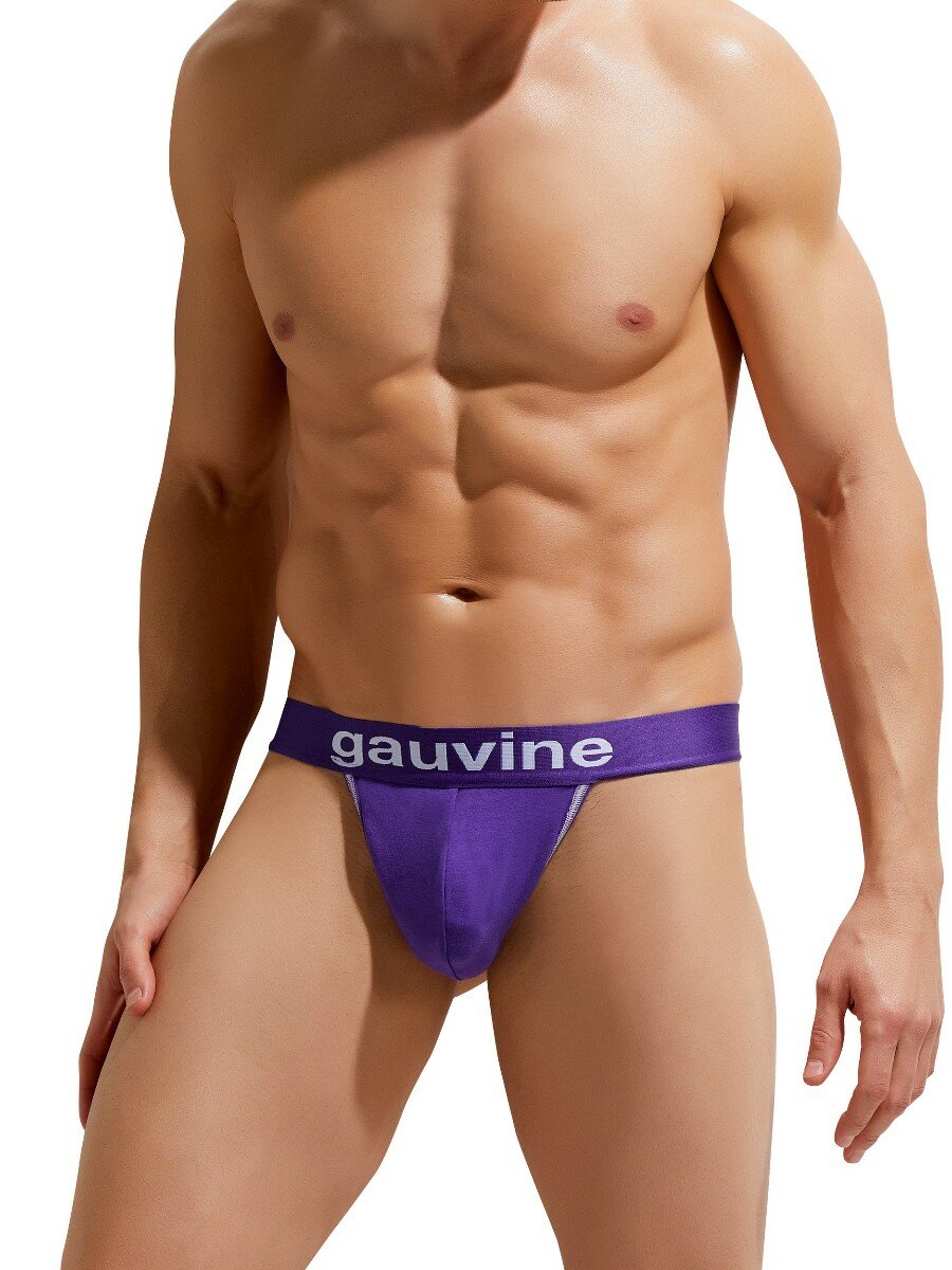 Мужские трусы тонги фиолетовые GAUVINE 1005 хлопок/эластан M (46)