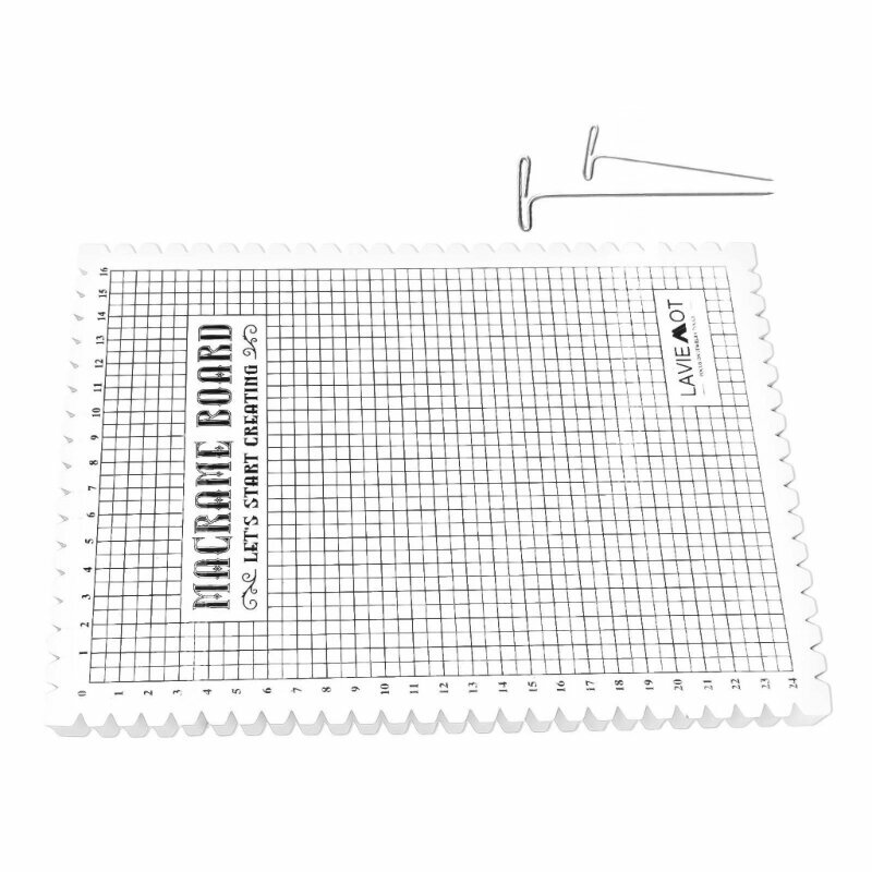 Creative Macrames Board Handcraft Knitting String Grided Boards Mat DIY Woolen Yarn Braided Fixed Tool Knotting Needle