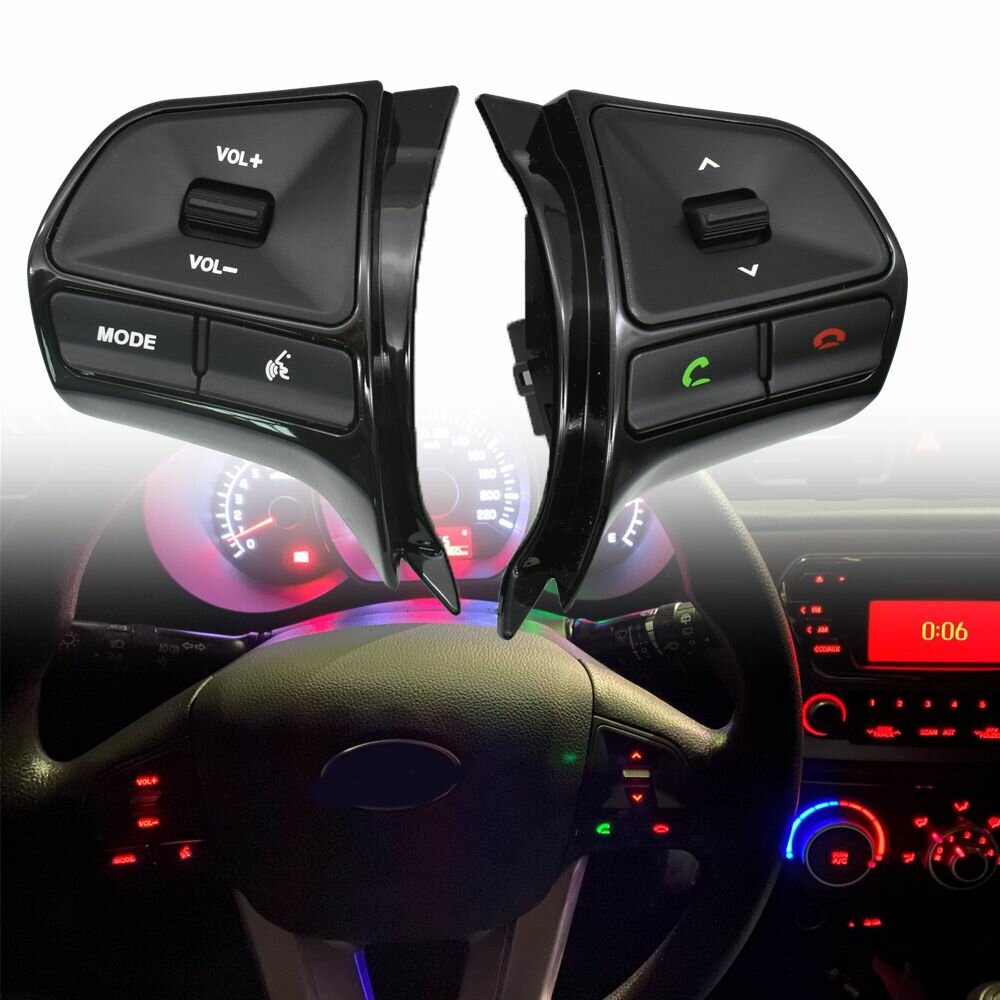 Кнопки управления на руль Kia Rio / K2 2011–2014, набор для мультируля (Bluetooth и управление магнитолой), не для версий с подогревом руля