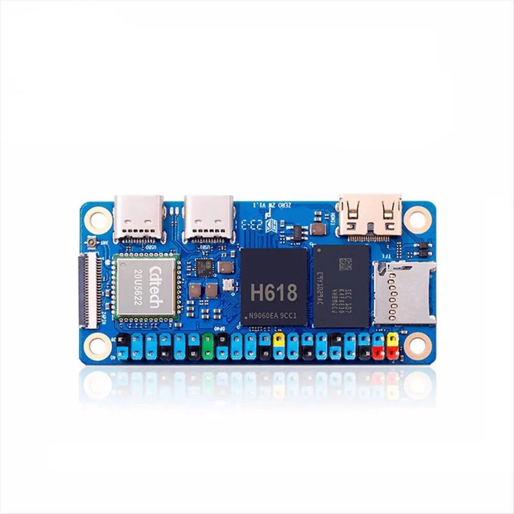 Плата разработки Orange Pi Zero 2W с 2 ГБ ОЗУ и радиатором DDR4, мини-ПК Allwinner H618, WiFi5, Bluetooth 5.0, поддержка 4K 60FPS.