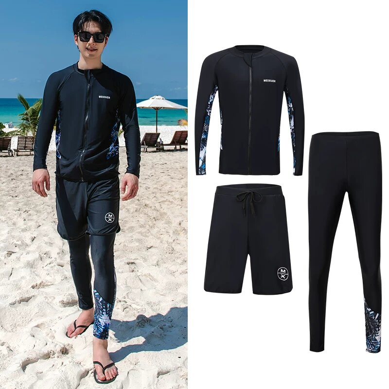 Купальник больших размеров, женский раздельный гидрокостюм, брюки с длинными рукавами, защита от солнца, купальник для