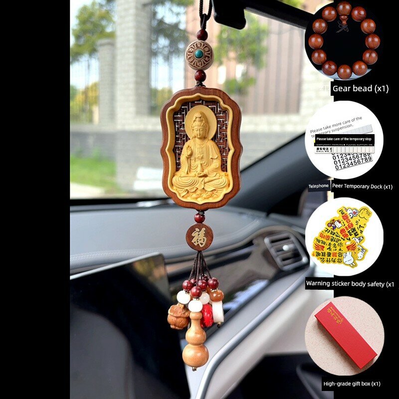 Подвеска для автомобиля из самшита «Будда», новая модель 2026 года, высококачественное украшение для салона автомобиля,