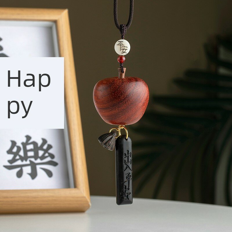 Подвеска из яблони с символом безопасного путешествия, черный сандал для авто, ручная работа в виде подарка
