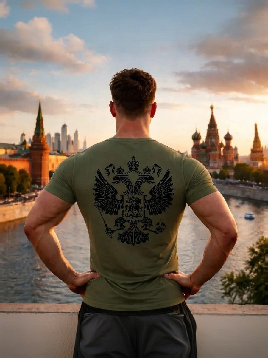 Футболка спортивная, размер 56, хаки