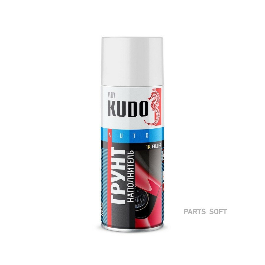 Грунт наполнитель "KUDO" (520 мл) (белый) (аэрозоль) KUDO KU-2204 | цена за 1 шт