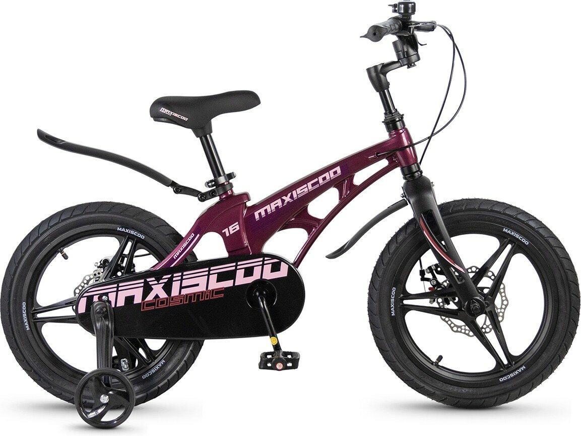 Велосипед Maxiscoo Cosmic 16 Комплектация Deluxe (2026) (98-110 см), розовый